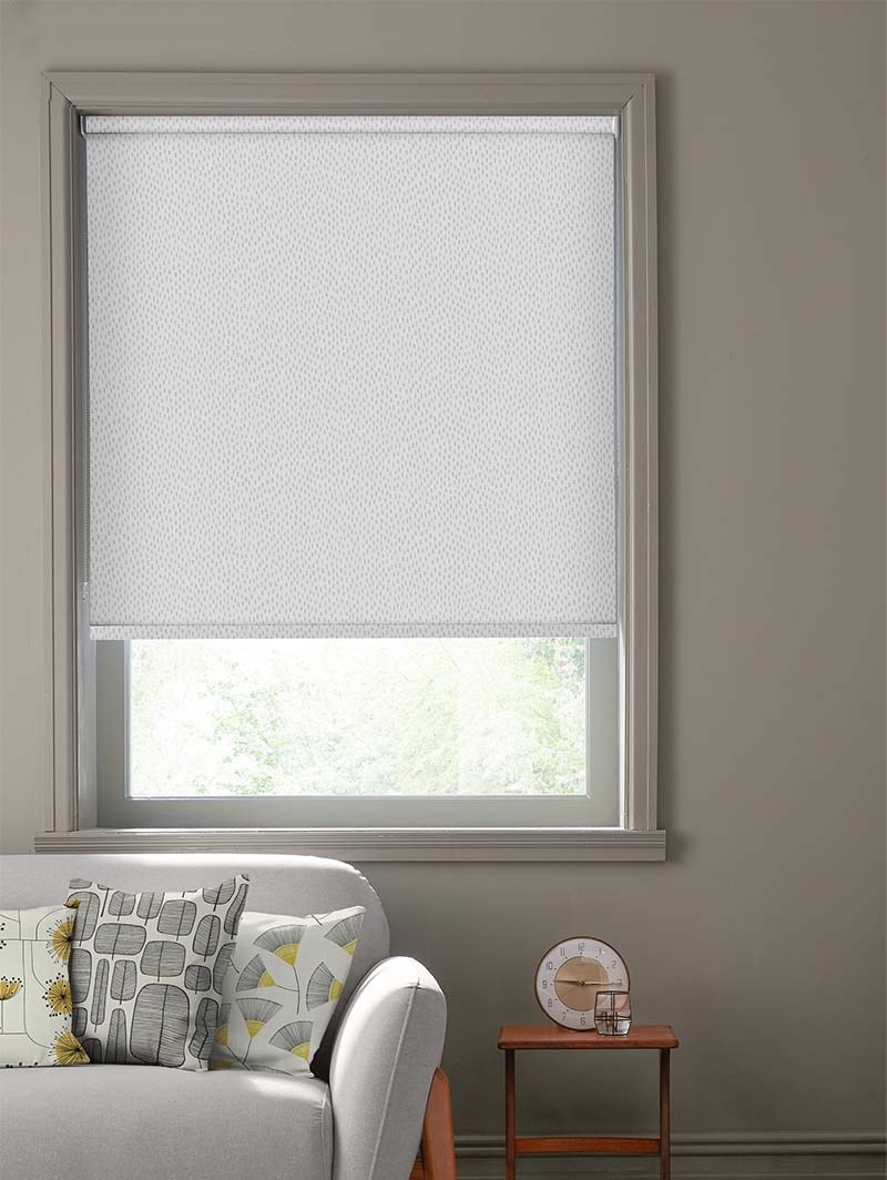 Woven Mono White Roller Blind By Miss Print