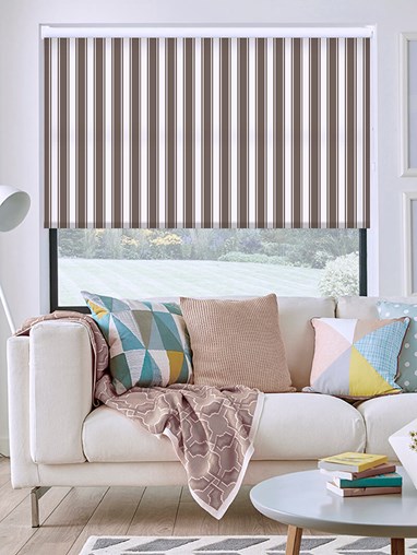 Ticking Stripe Grey Roller Blind