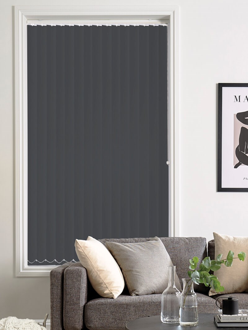 Slate Blackout 89mm Vertical Blind Replacement Slats